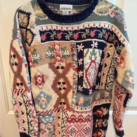 Capezio | Sweaters | Cottagecore Colorful Knit Sweater | Poshmark
